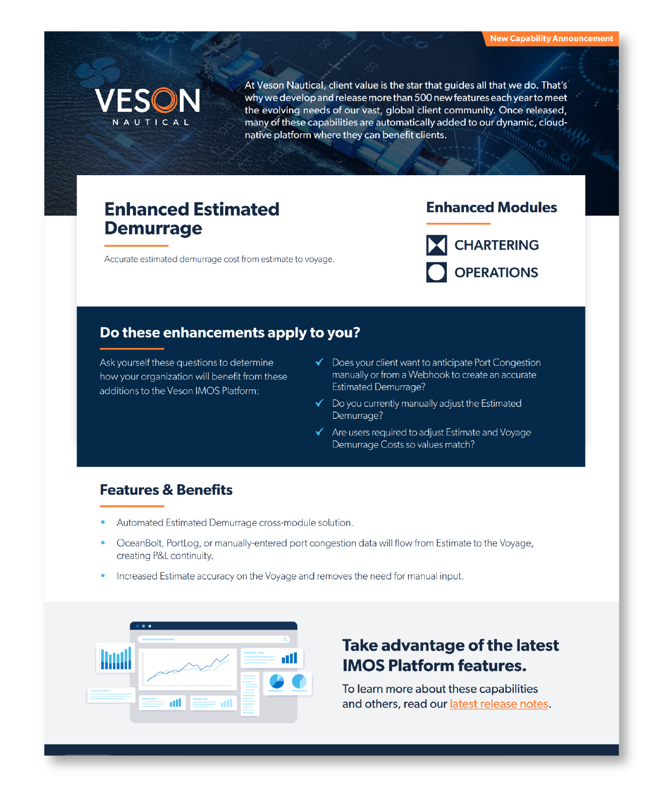 IMOS Enhanced Estimated Demurrage Capability Spotlight - Veson Nautical