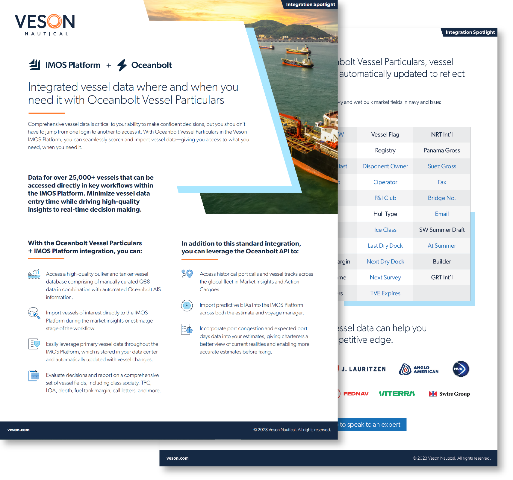 IMOS + Oceanbolt Vessel Particulars Integration Spotlight - Veson Nautical