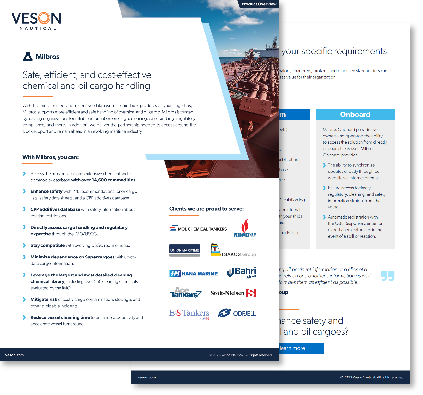 Milbros Product Overview - Veson Nautical