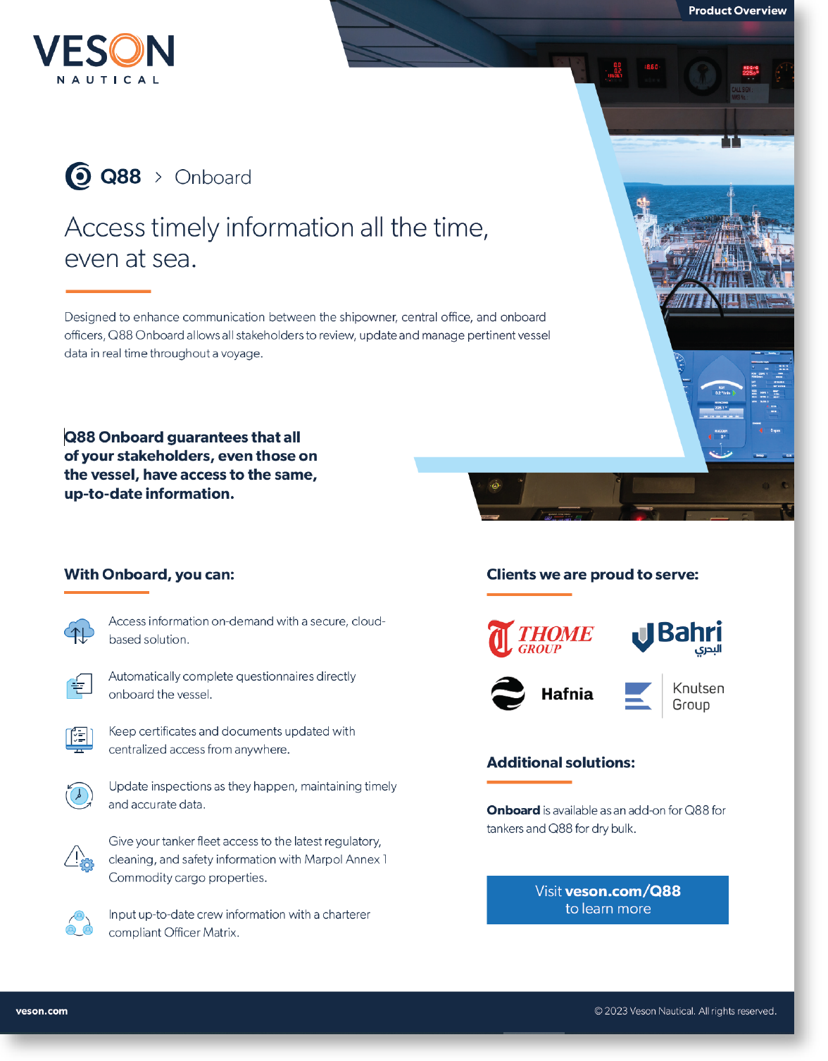 Q88 Onboard Product Overview - Veson Nautical