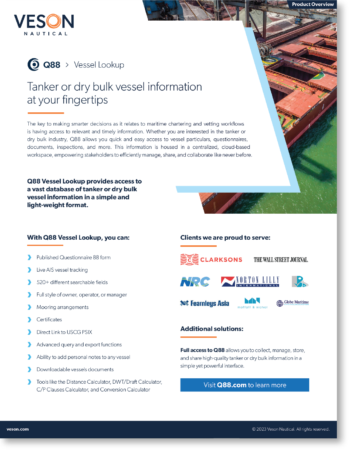 Q88 Vessel Lookup Product Overview - Veson Nautical