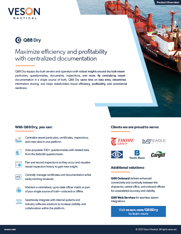Q88 Dry Product Overview - Veson Nautical