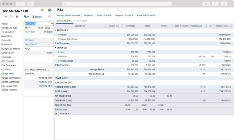 Commercial Software for Voyage Accounting & Finance | Veson Nautical